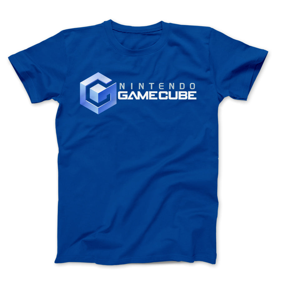 GCN Logo Text on Blue - PixelRetro Video Game T-shirts - GameCube