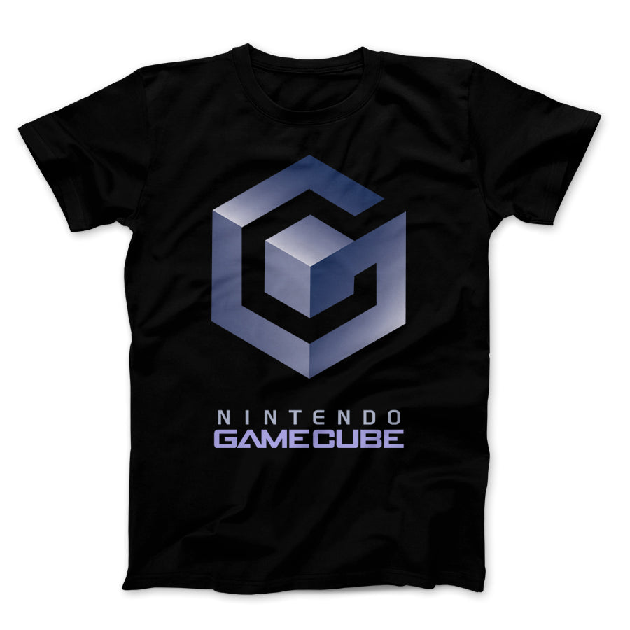 GCN Logo Text on White - PixelRetro Video Game T-shirts - GameCube