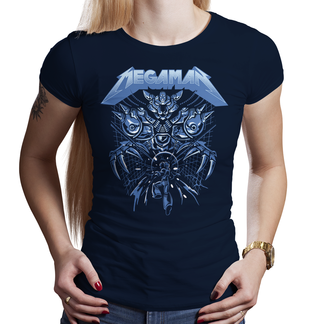 Mega Rockman - PixelRetro Video Game T-Shirts - Blue Bomber - Mega Man