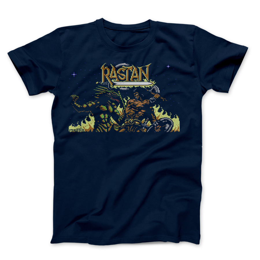 Rastan Title Menu - PixelRetro Video Game T-shirts - C64
