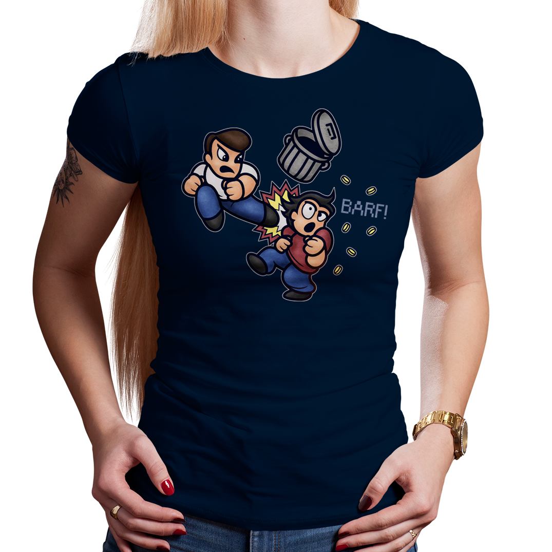 River City Ransom Barf - PixelRetro Video Game T-shirt - NES