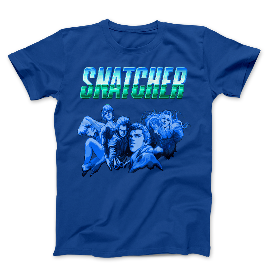 Snatcher Punks - PixelRetro Video Game T-shirts - 16-Bit Title - Sega CD