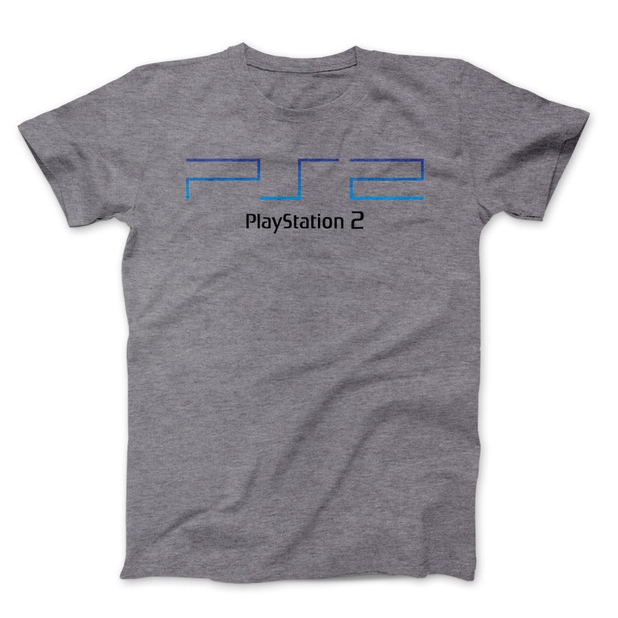 PS2 Logo Text on White - PixelRetro Video Game T-shirts - PS2