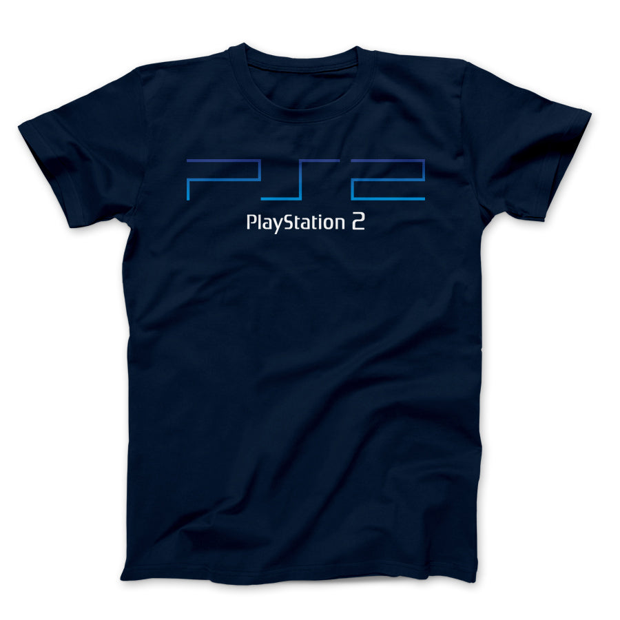 PS2 Logo Text on White - PixelRetro Video Game T-shirts - PS2