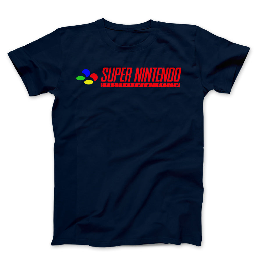 SNES 4 Button Black - PixelRetro Video Game T-shirts - NES
