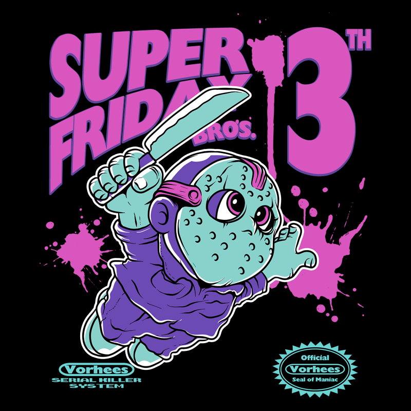 Super Friday Bros - PixelRetro Video Game T-shirts - Friday the 13th