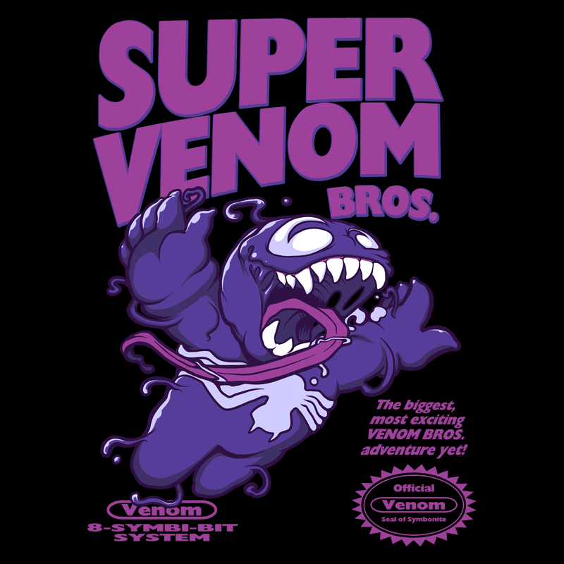 Super Symbiote Bros - PixelRetro Video Game T-shirts - Super Mario Bro