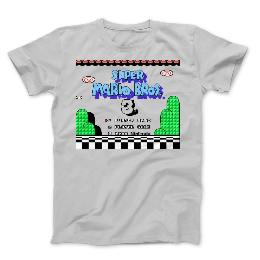 Super Mario 3 Title Screen - PixelRetro Video Game T-shirts - SMB 3