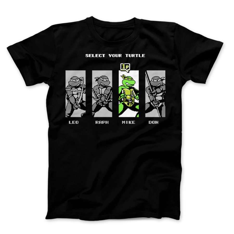 Select Your Turtle - PixelRetro Video Game T-shirts - Ninja Turtles
